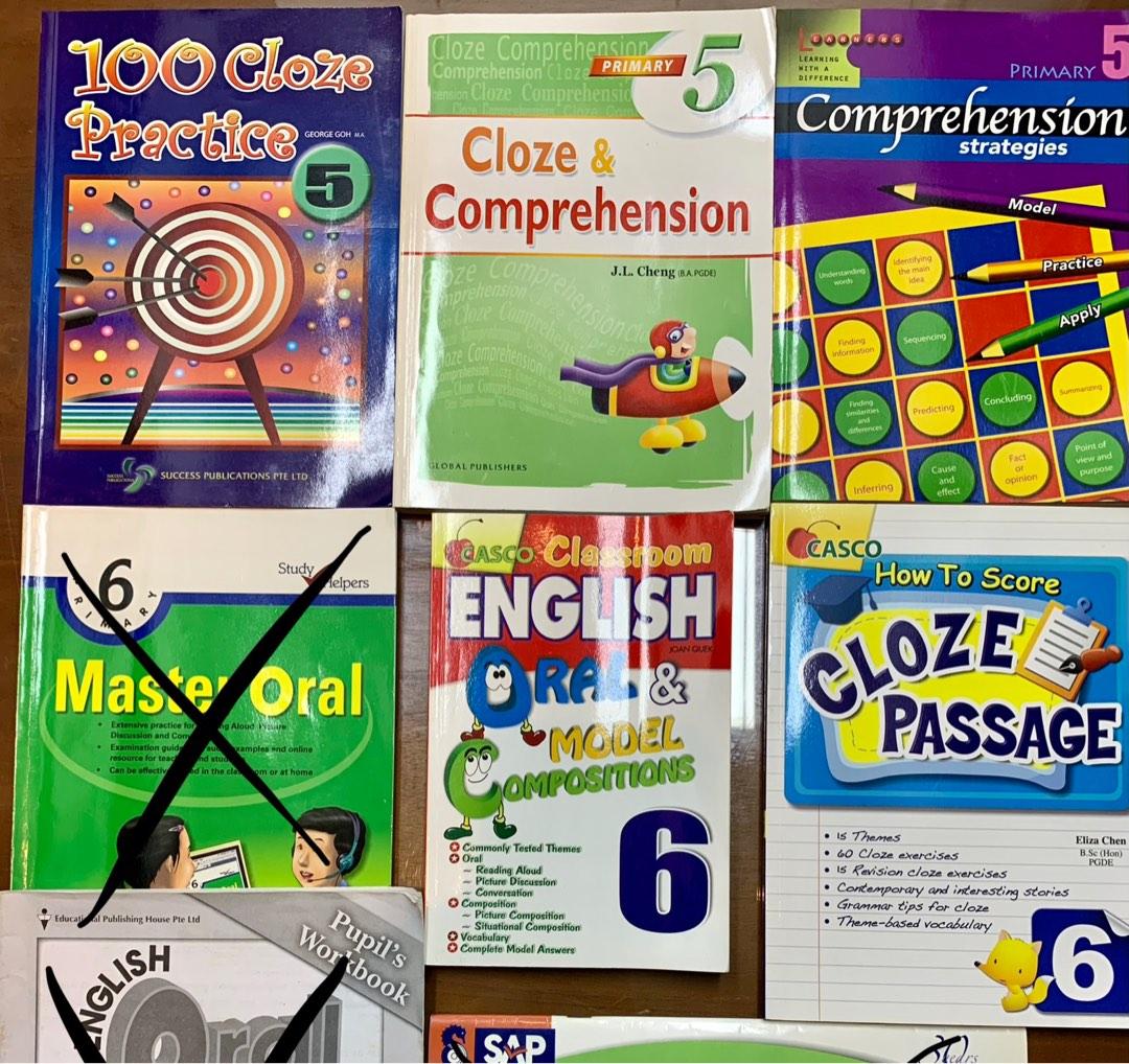 English Primary 5 & P6 PSLE Cloze & Compre assessment books. No ...