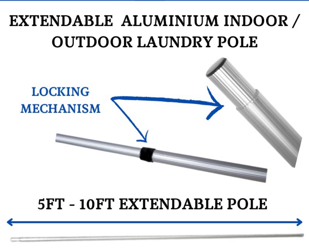 Extendable Laundry Pole, Furniture & Home Living, Home Improvement ...