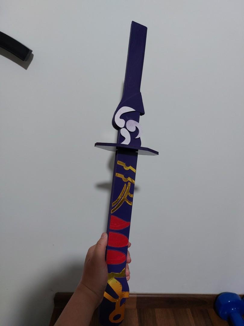 Genshin Impact Raiden Cosplay Sword Prop (Half), Hobbies & Toys ...