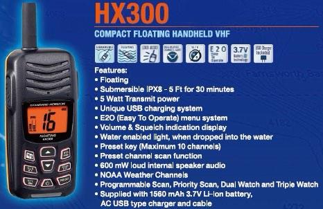 HX300 Compact Handheld Floating VHF radio, Sports Equipment, Other ...