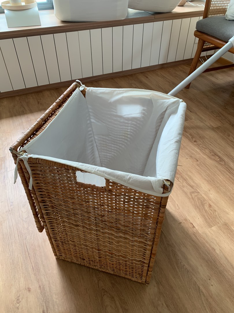 IKEA Rattan Laundry Basket, Furniture & Home Living, Home Improvement ...