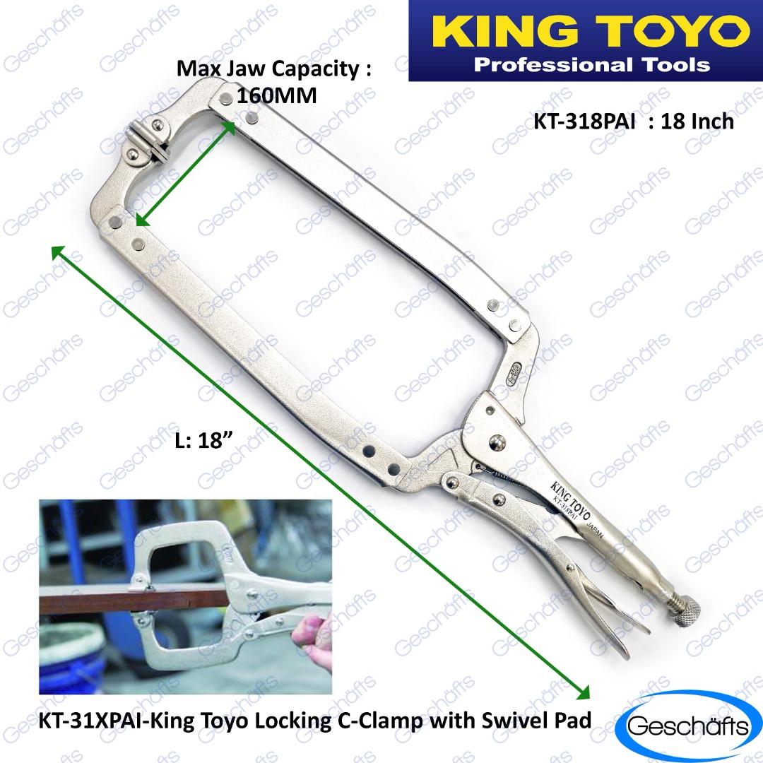 King Toyo Locking C-Clamp with Swivel Pad, Furniture & Home Living ...