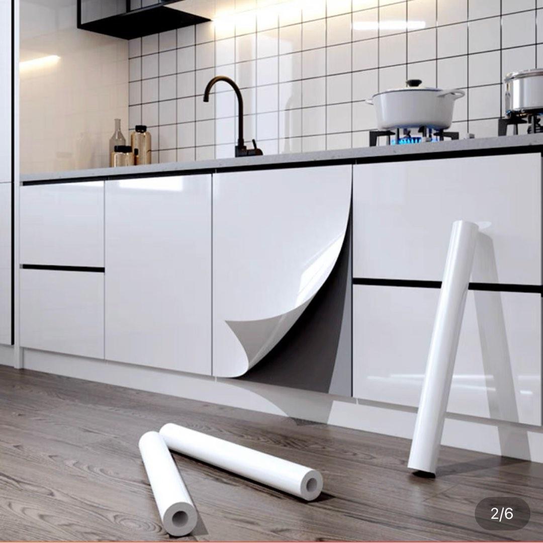 Kitchen cabinet sticker pure white 61cm wide, Furniture & Home Living ...
