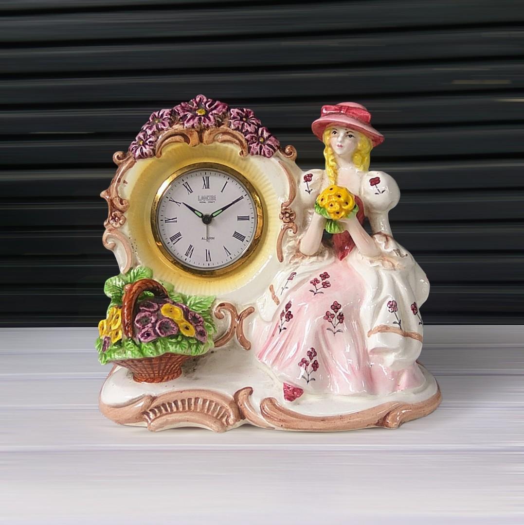 Landex Royal Craft porcelain mantel clock alarm japan, Antik, Jam ...