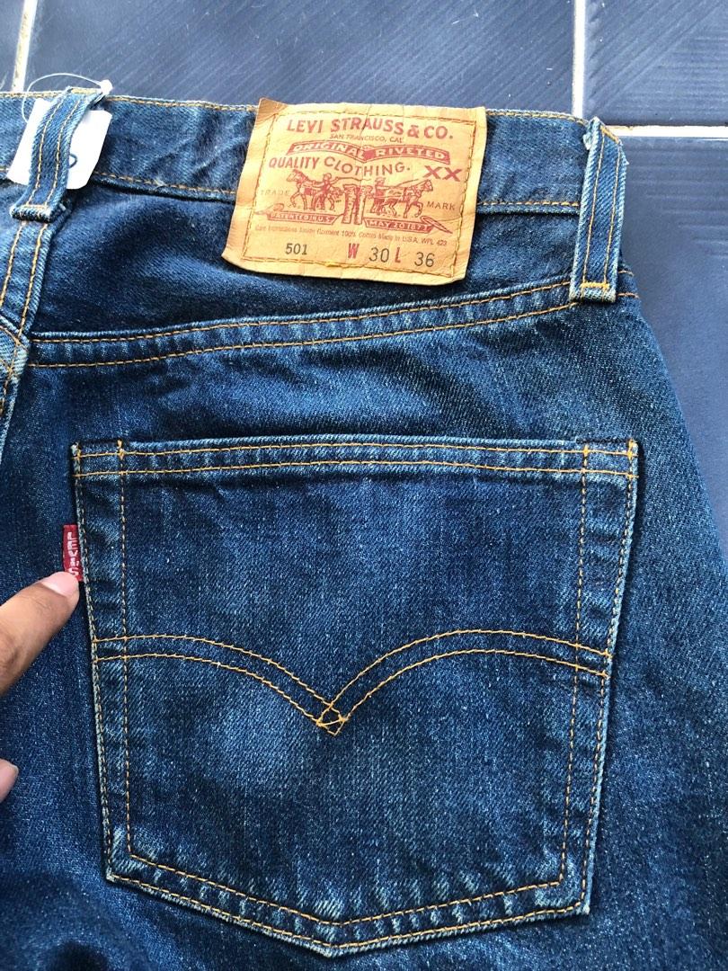 VTG 90s Levis 501 Big E 110 Years Anniversary USA Selvedge, Men's Fashion, Bottoms, Jeans on ...