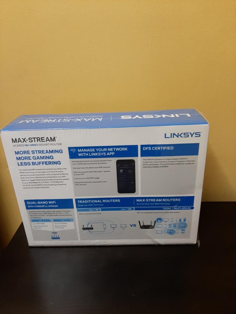 Linksys Max-Stream AC2600 Mu-Mimo Gigabit Router, Computers & Tech ...