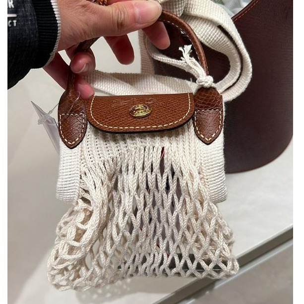 LONGCHAMP LE PLIAGE FILET XS - ECRU, Luxury, Bags & Wallets on Carousell