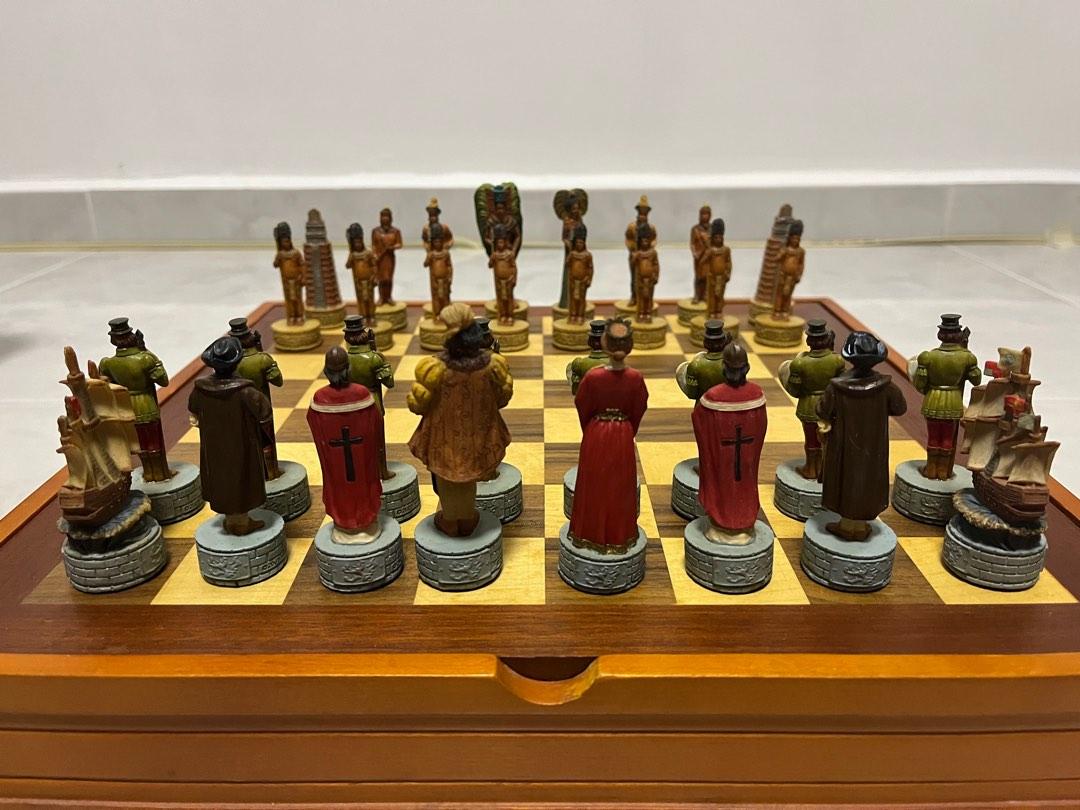 Luxury Vintage Chess Set | Aztec vs Spanish Conquistadors, Hobbies ...