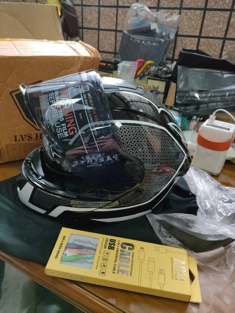 LVS Modular motorbike helmet with DOT certification and double visor ...