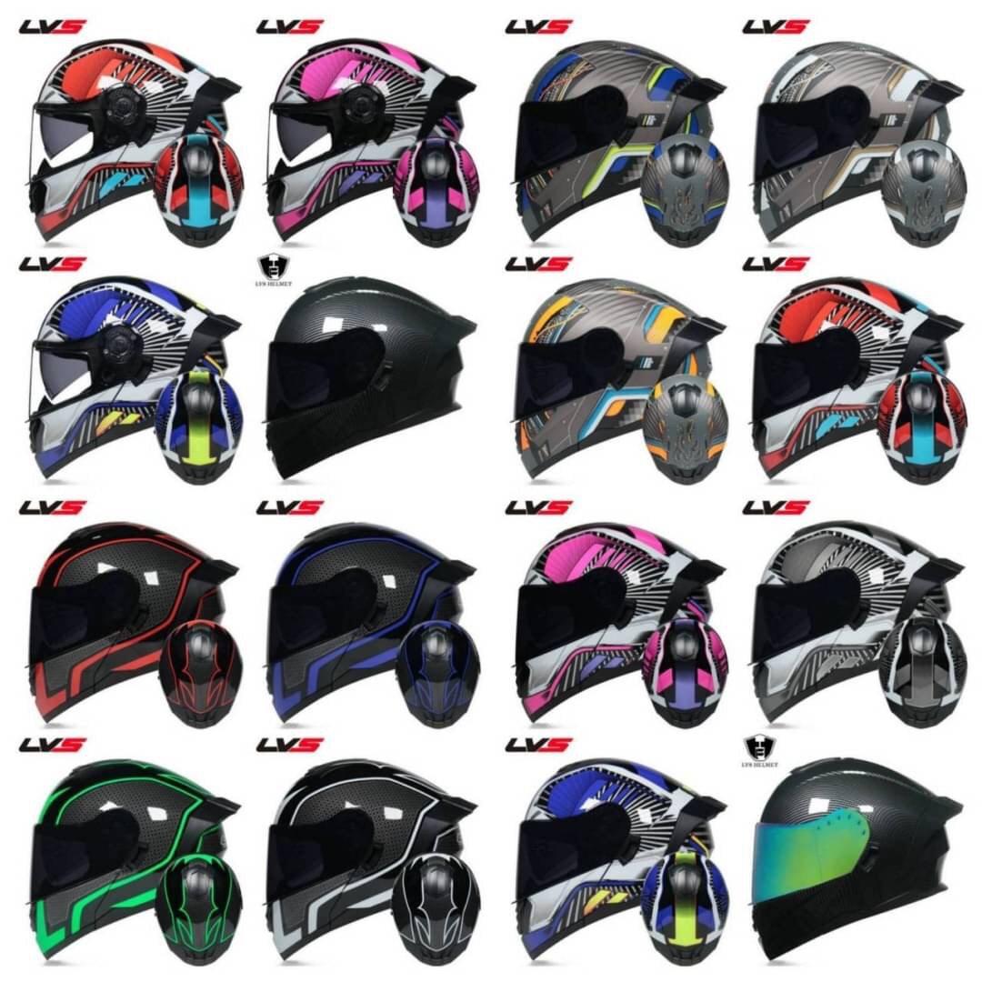 LVS Modular motorbike helmet with DOT certification and double visor ...
