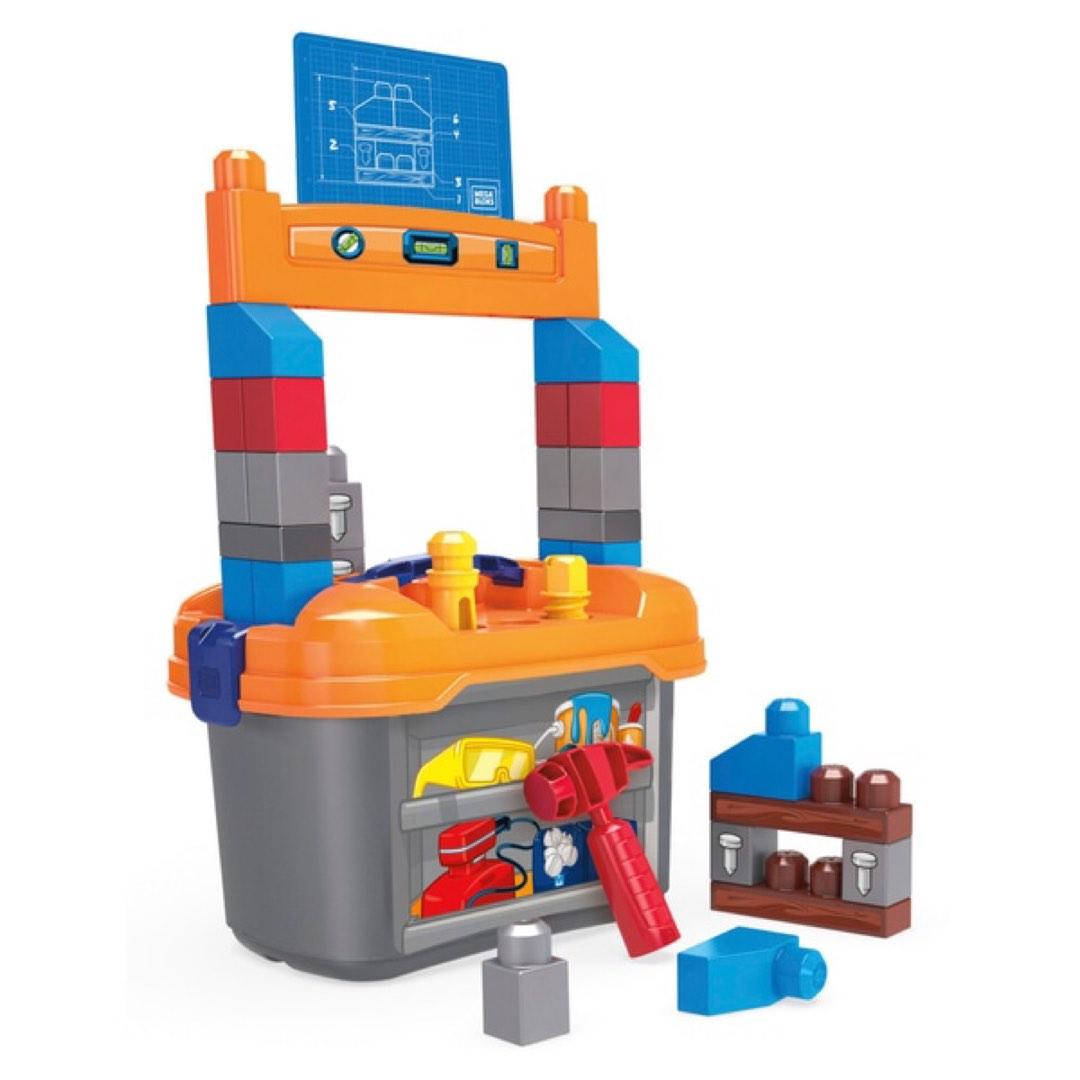 Mega Bloks Toolbox workbench building with storage box tools hammer ...