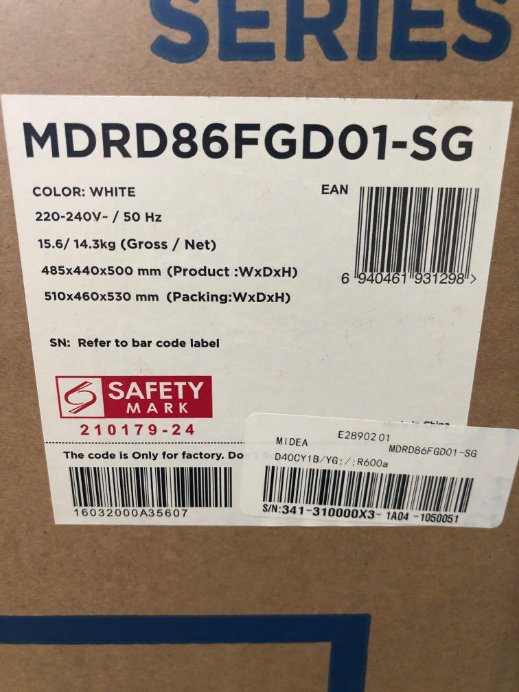 Midea MDRD86FGD01-SG mini bar fridge 47L, TV & Home Appliances, Kitchen ...
