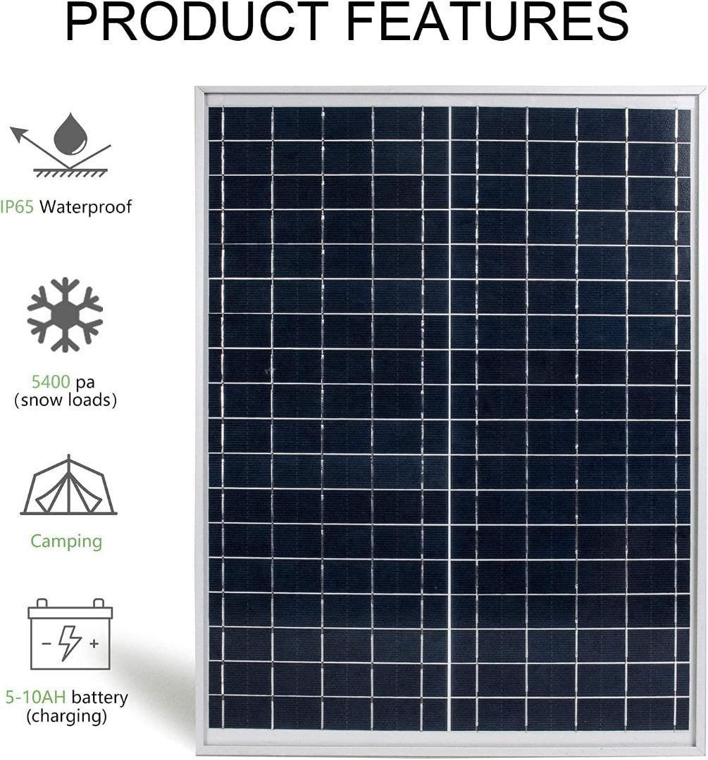 P206 ECO-WORTHY 25 Watt 12 Volt Monocrystalline Solar Panel Module Off ...