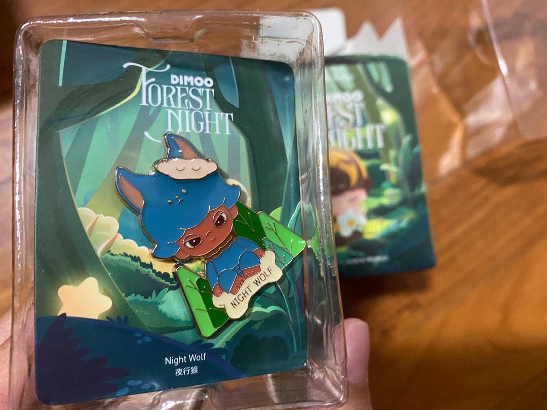 POPMART POP MART DIMOO FOREST NIGHT PIN BADGE NIGHT WOLF, Hobbies ...