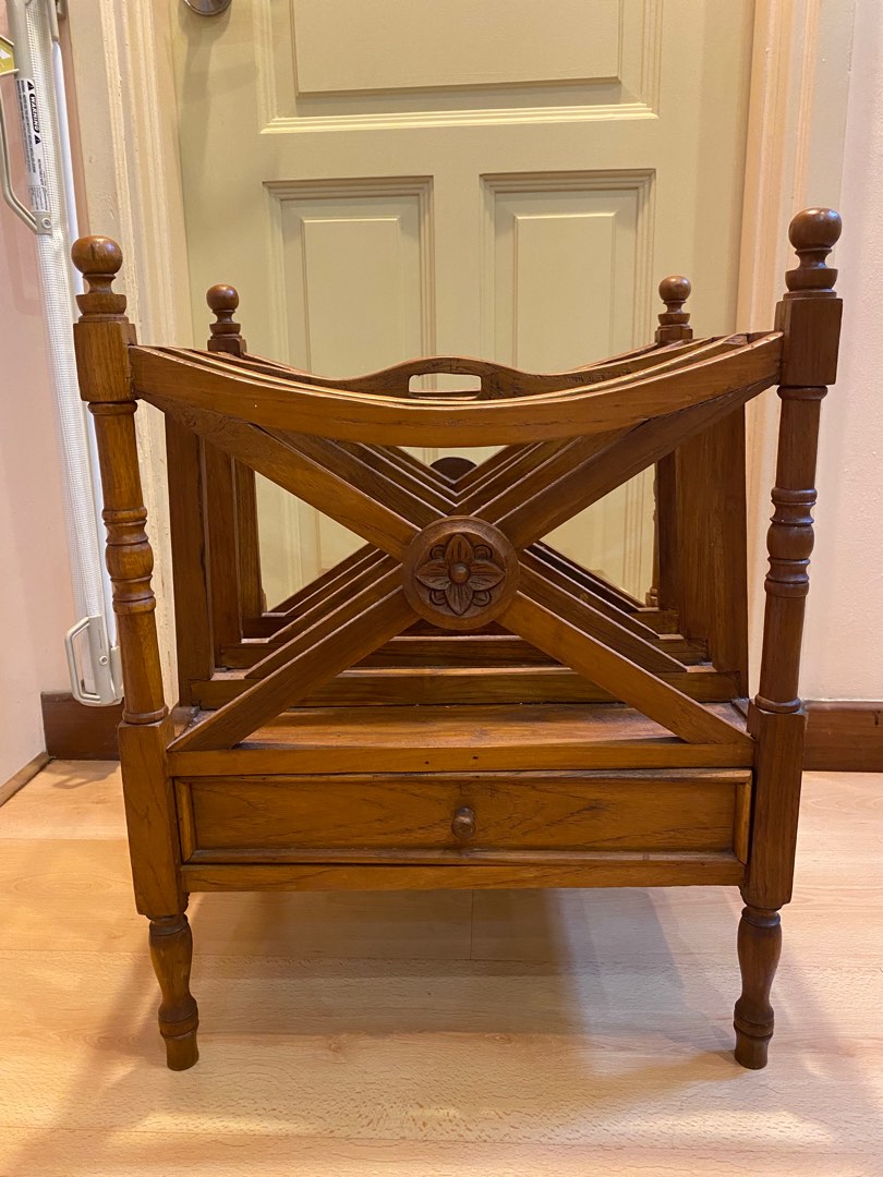 Preloved Teak Wood Magazine Rack, Furniture & Home Living, Furniture ...