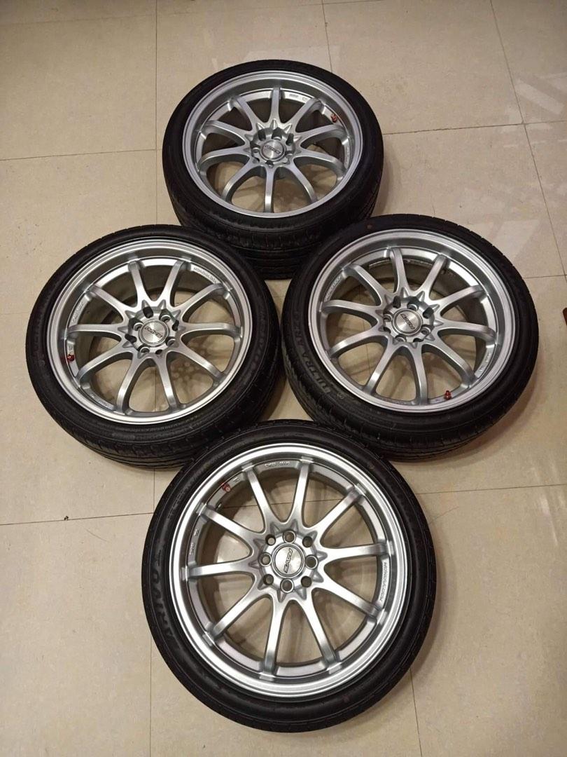 RAYS CE28 18’s METALLIC SILVER(4x100/114 RARE), Car Parts & Accessories ...