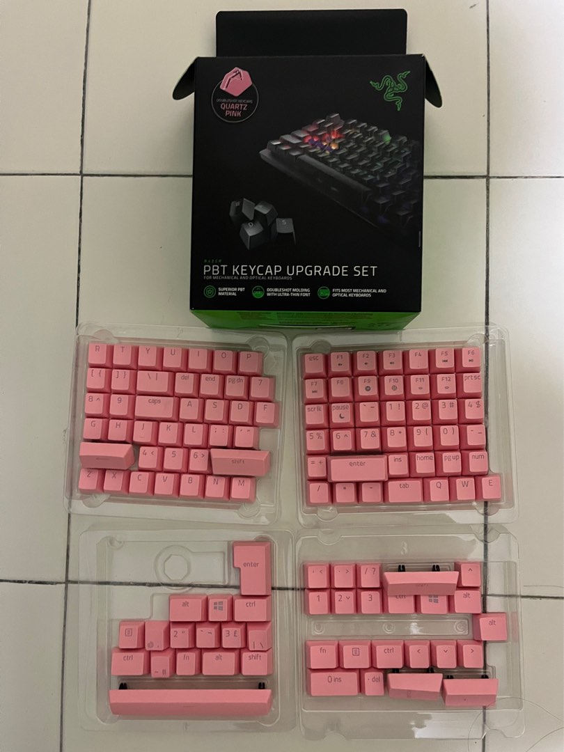 Razer PBT keycaps upgrade quartz pink, Computers & Tech, Parts ...
