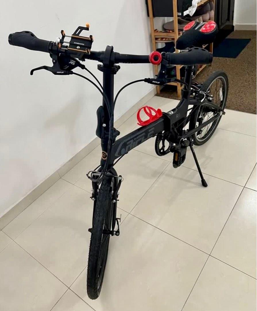Rifle R8 Folding Bike (Black/Red), Sports Equipment, Bicycles & Parts ...