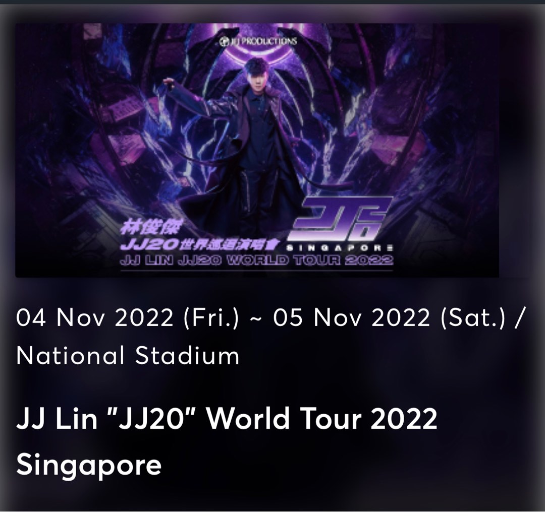 *Row 1* JJ Lin concert tickets- selling at original price!!, Tickets ...