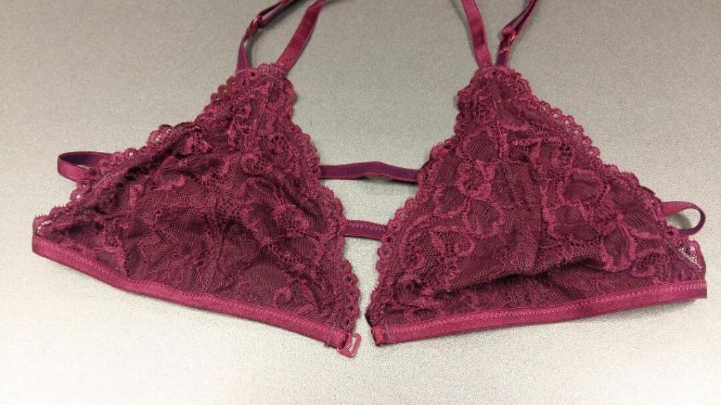SB39(2) 32A/70A/Small/細碼 出口英國貨辦 女裝酒紅色胸圍內衣 薄款 無鋼圈 喱士 蕾絲花邊 Dark Red Sexy ...