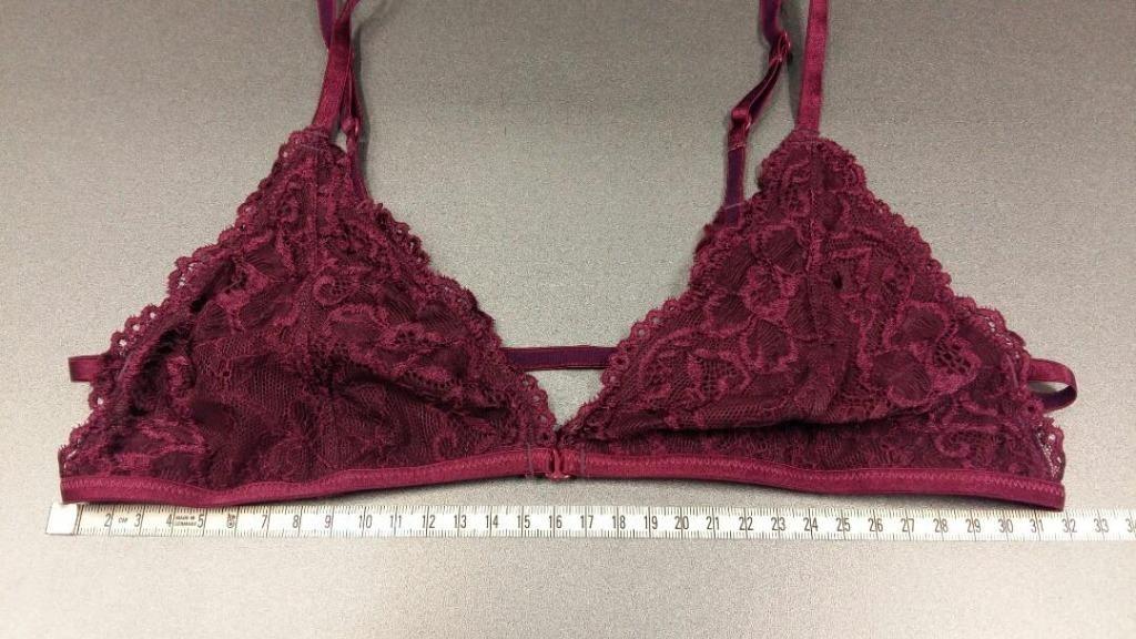 SB39(2) 32A/70A/Small/細碼 出口英國貨辦 女裝酒紅色胸圍內衣 薄款 無鋼圈 喱士 蕾絲花邊 Dark Red Sexy ...