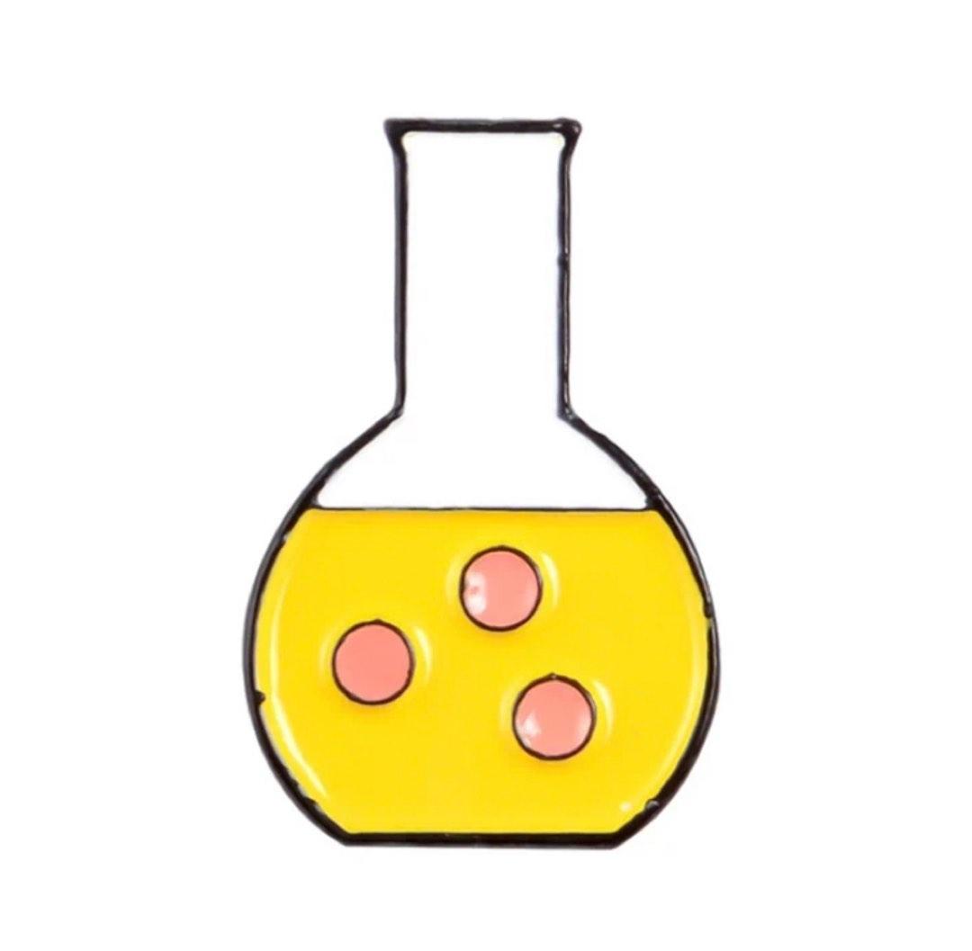 Science Flask Pin, Hobbies & Toys, Stationery & Craft, Other Stationery & Craft on Carousell