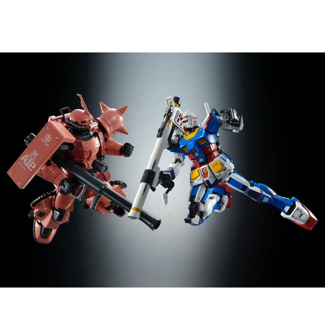 [Set] RG RX-78-2 Gundam (Team Bright Custom) & High Mobility Type Zaku ...