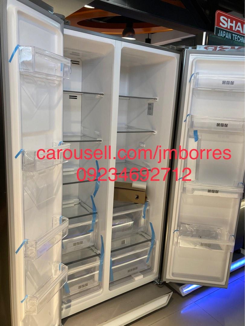 sharp ref 19.8cuft side by side no frost inverter sj-bls20avp-sl sj ...