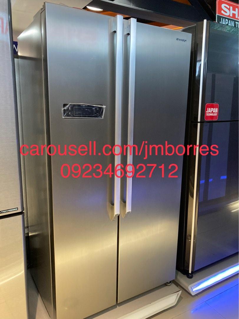 sharp ref 19.8cuft side by side no frost inverter sj-bls20avp-sl sj ...