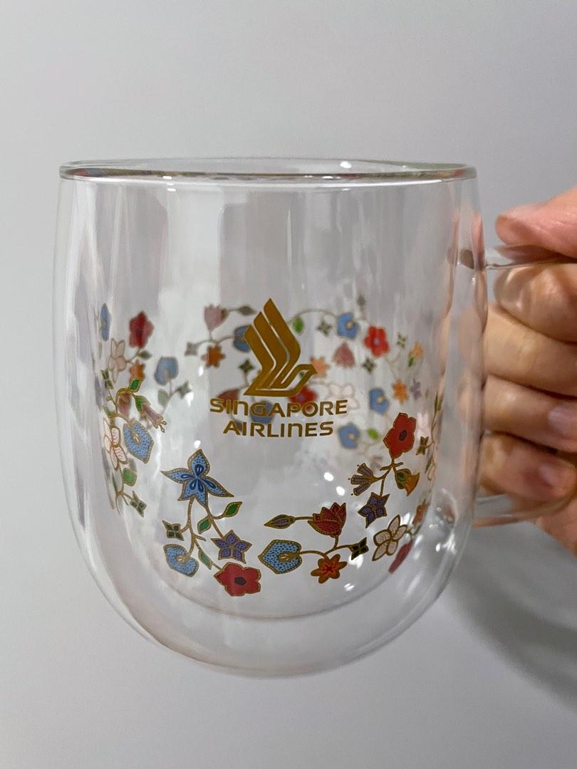 Singapore Airlines SIA batik glass cup/mug - limited edition, Furniture ...