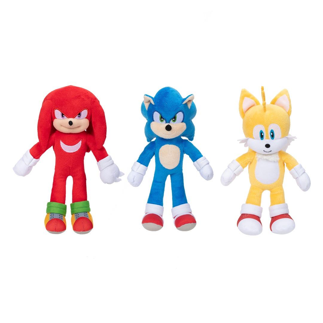 Sonic 2 the Hedgehog 9-inch Soft Plush Toy, Tails, Sonic, & Knuckles ...