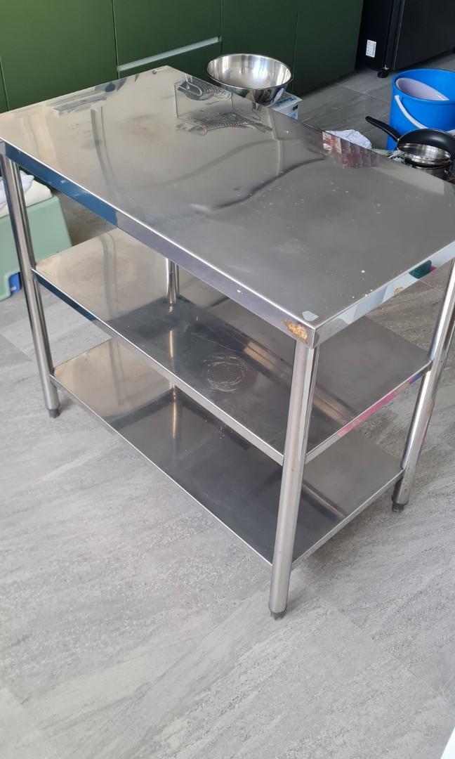 Stainless steel table, Furniture & Home Living, Kitchenware & Tableware ...