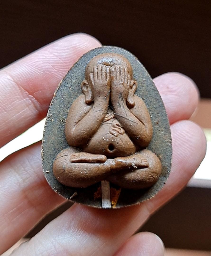Thai amulet phra pidta mongkol baramee , silver takrut, monk robe Lp ...