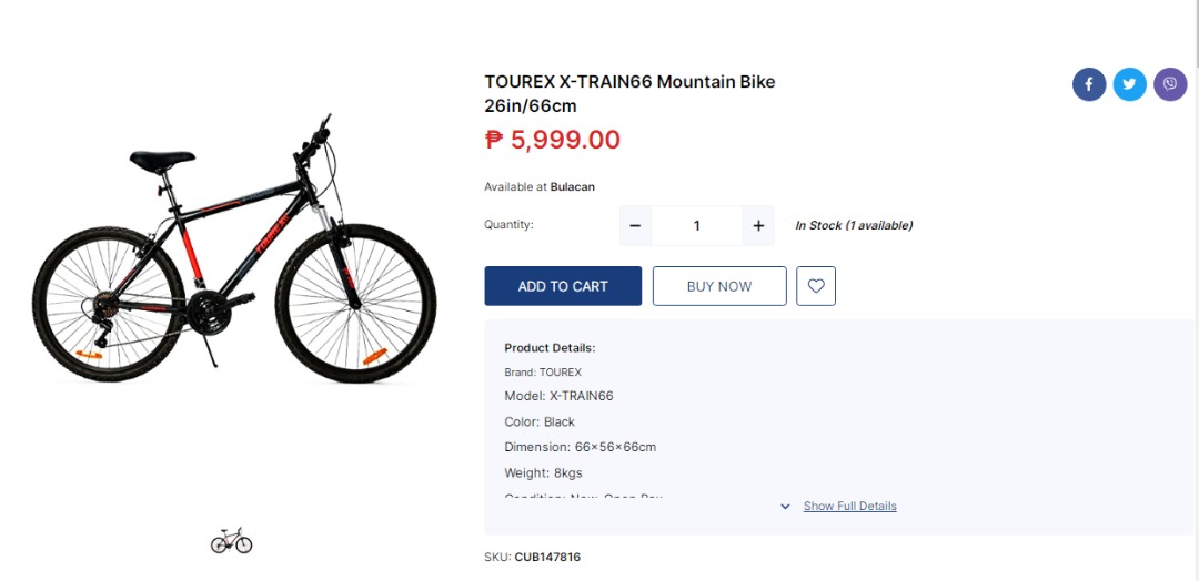 TOUREX X-TRAIN66 Mountain Bike 26in/66cm, Sports Equipment, Bicycles ...