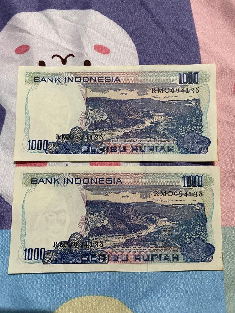 Uang Kuno lama jadul 1000 rupiah, Antik, Uang Lama di Carousell