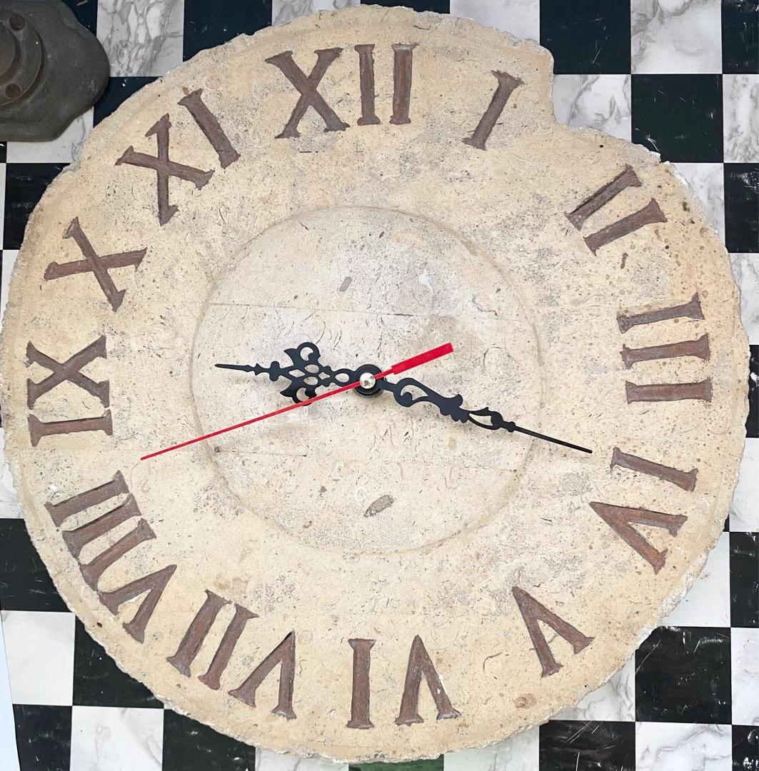 Unique stone clock (heavy piece of stone), Furniture & Home Living ...