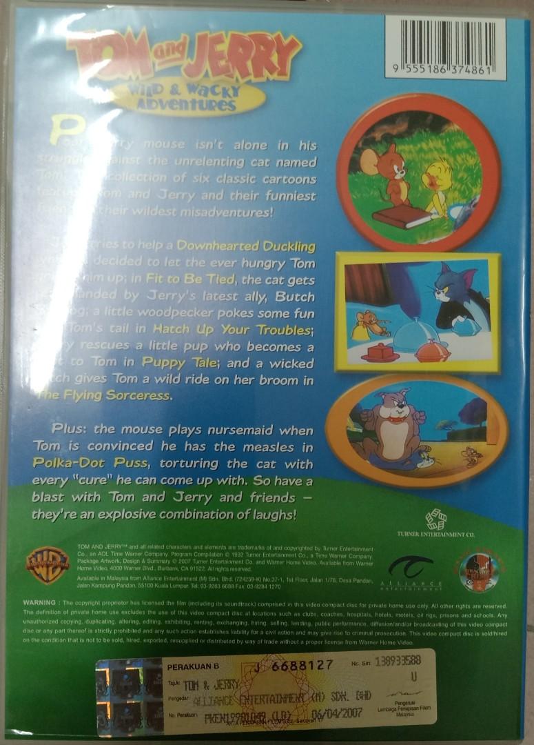 VCD Tom & Jerry 🔥 WILD & WACKY ADVENTURES CARTOON, Hobbies & Toys ...