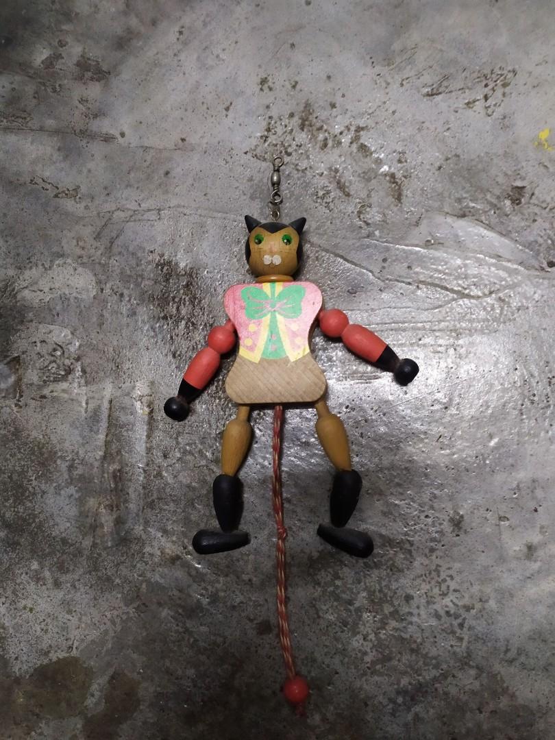 Vintage Wooden Pull String Puppet Kitty Cat, Hobbies & Toys ...