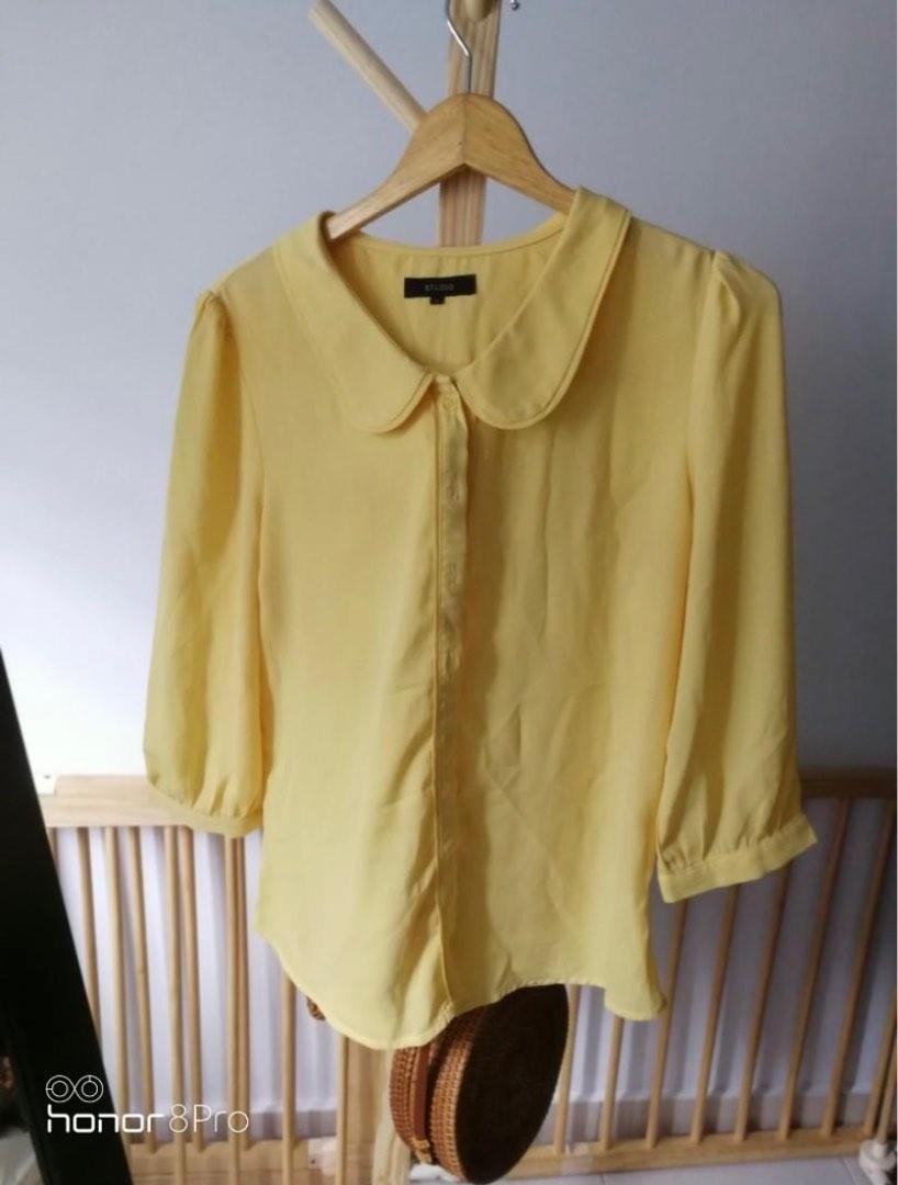 Yellow Top, Women's Fashion, Tops, Blouses on Carousell