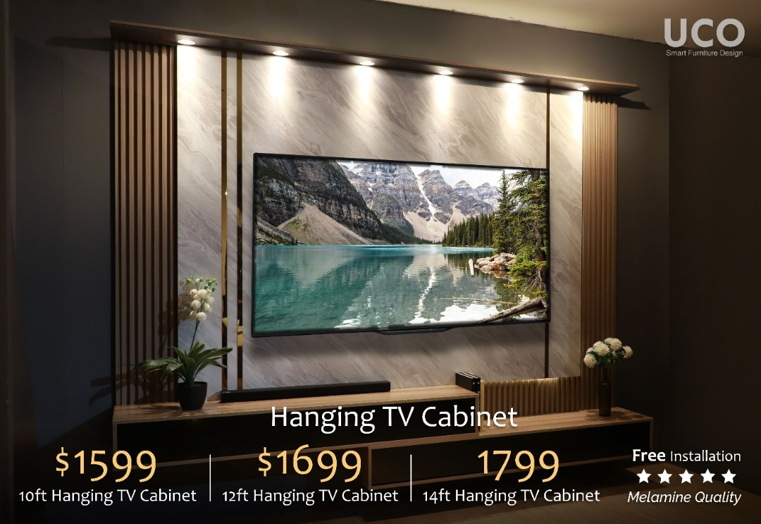 10FT/ 12FT/ 14FT Hanging TV Cabinet, Furniture & Home Living, Furniture ...