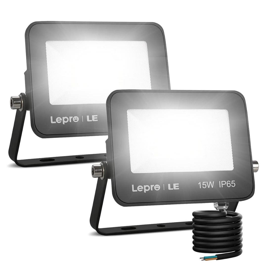 [2029] Lepro 15W Led Floodlight Outdoor, 1300 Lumen LED Security Lights ...