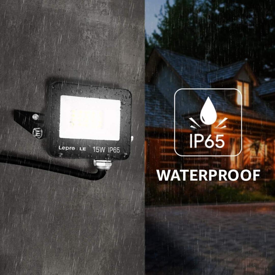 [2029] Lepro 15W Led Floodlight Outdoor, 1300 Lumen LED Security Lights ...