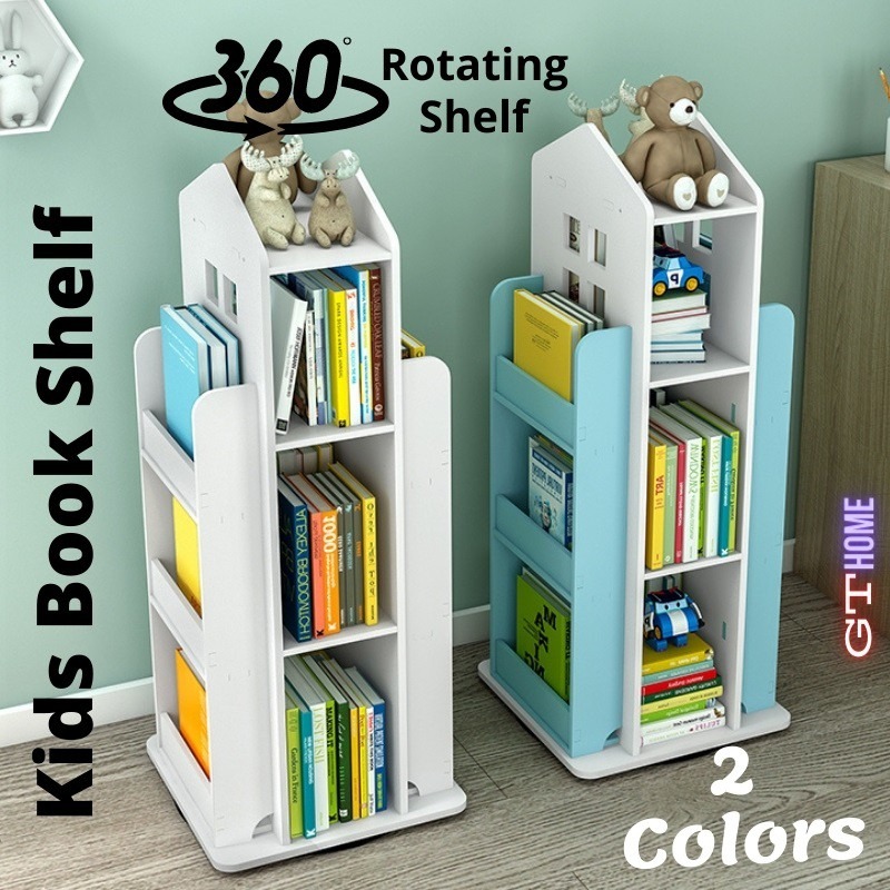 360deg Rotating Bookshelf with Open Book Storage Shelves MMZ0297 ...