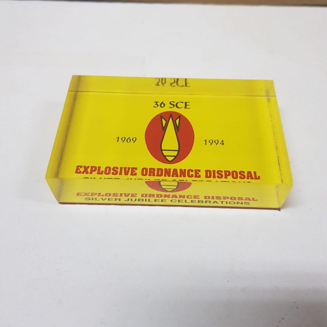 36 sce explosive ordnance disposal paper weight 1969-1994 silver ...