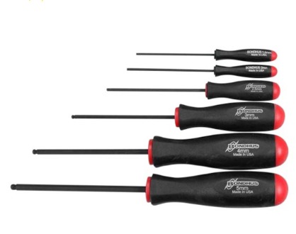 6 pc. Bondhus Ball Point Screwdriver Set Hex Key Allen Wrench Set 1.5 ...