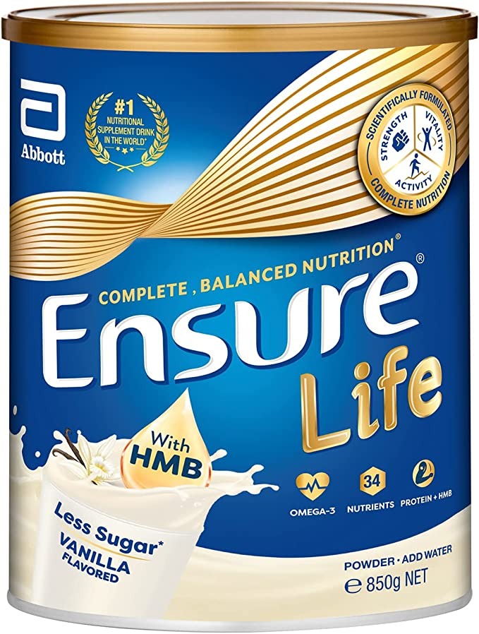 [850g, Vanilla] Abbott Ensure Life Complete Balanced Nutrition Milk Powder with HMB, Health ...