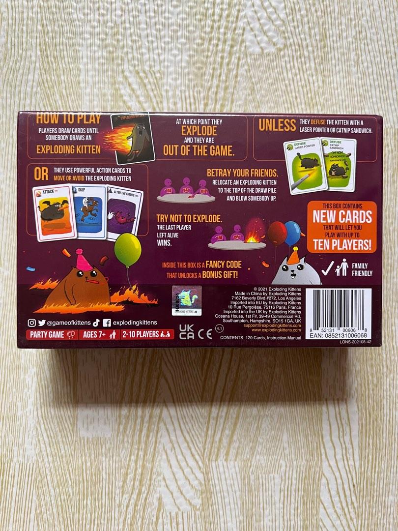 (全新正版) 桌遊 Exploding Kittens Party Pack 爆炸貓 10人版 桌上遊戲 board game, 興趣及遊戲 ...