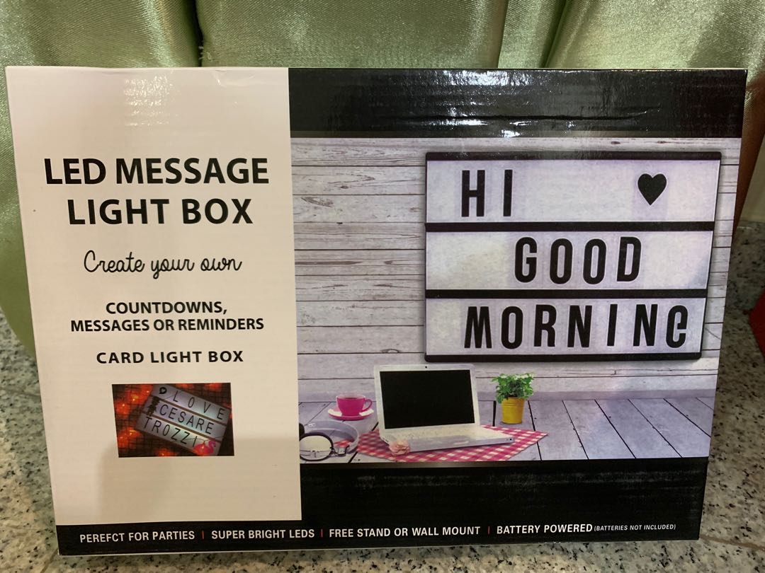 A4 LED Cinematic Light box/ board with black and colours letters ...