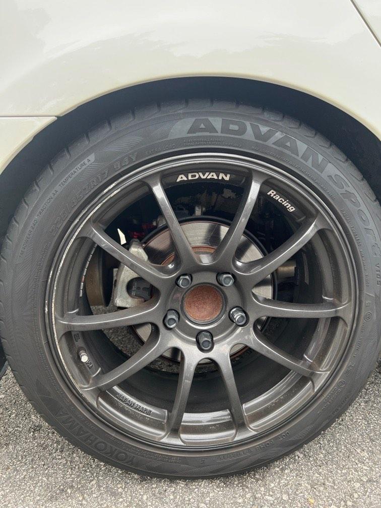ADVAN Racing RZ 17x7.5J, Car Accessories, Tyres & Rims on Carousell