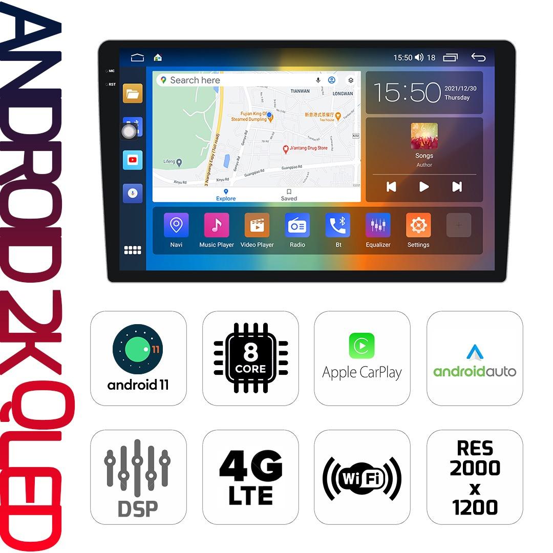 Android 2K QLED l 9.5" l 10.36" l 8g+128g Multimedia Headunit, Audio ...
